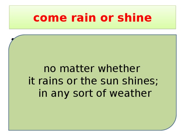 Rain idioms. Presentation. Interactive slides.